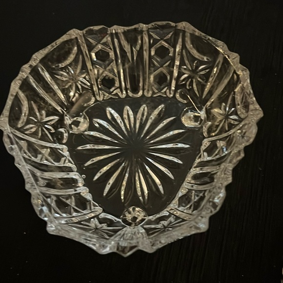 Dining | Vintage Clear Cut Crystal Thickheavy Glass Starburst Dish ...